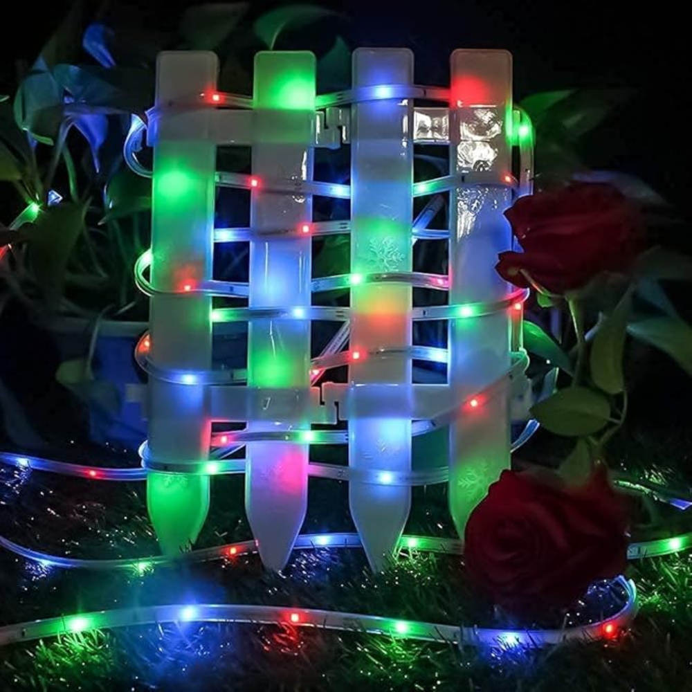 Bandă RGB Solară 5m Exterior – IP68, Senzor, Dimabilă, Telecomandă ...