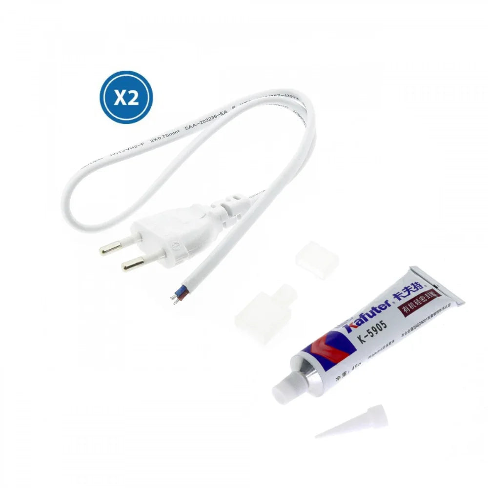 Cablu adaptor banda LED 230V Bergamo pack 2 bucati | led-box.ro