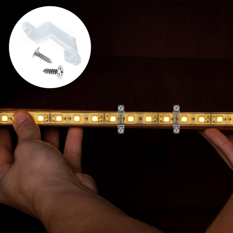 Cleme fixare banda LED 220V, 50 bucati/set - Led-Box.ro – led-box.ro