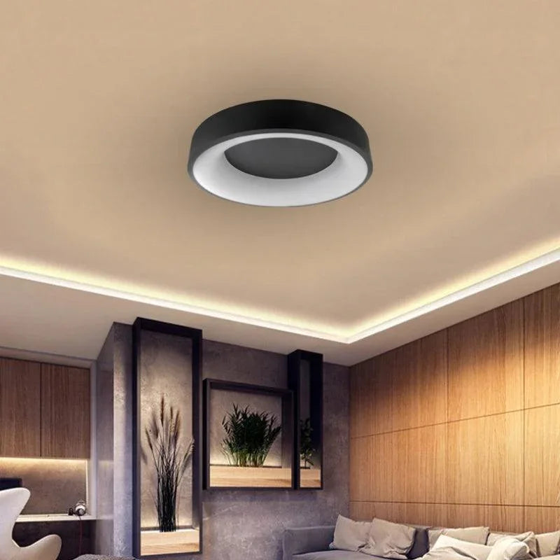 Plafoniera LED dimabila cu telecomanda Galaxis Nova 54W, 40x8cm, negru ...