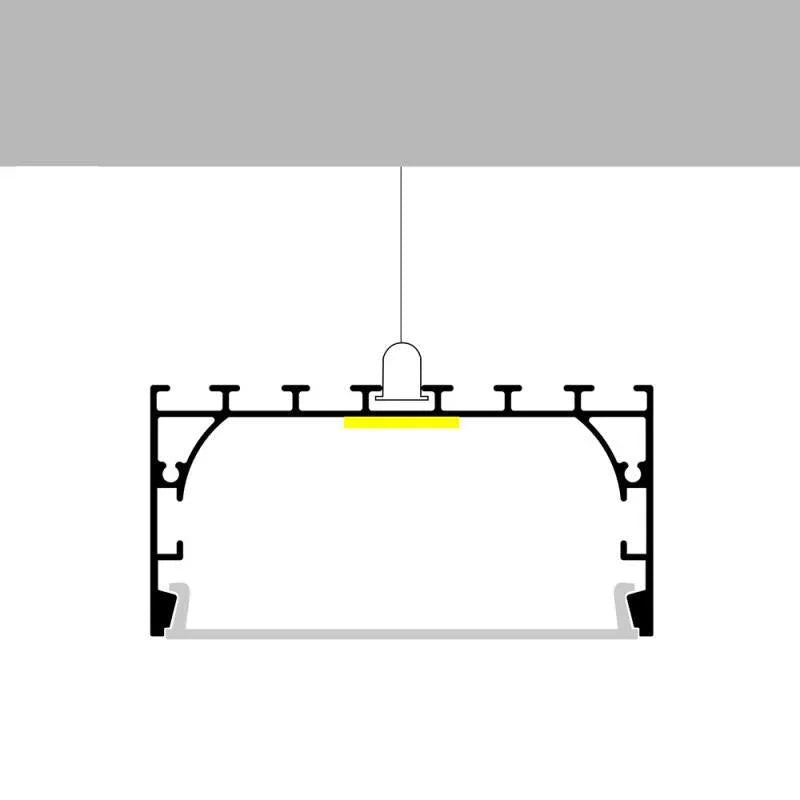 Profil LED suspendat ALL, aluminiu, 40 x 70 mm, 2 metri | led-box.ro