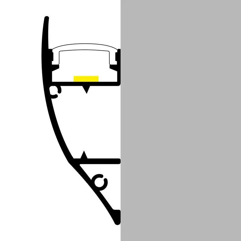 Profil LED Then, montaj aplicat pe perete, aluminiu, 43 x 18 mm, 2 m ...