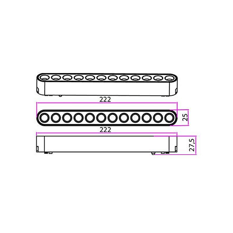 Spot LED Linear Luxo pentru sina magnetica, 12W/48V 4000K - Led-Box.ro ...